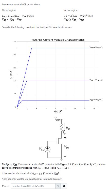 Solved Assume Our Usual Nmos Model Where Ohmic Regionactive