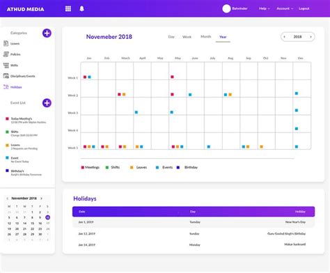 Dashboard Calendar On Behance