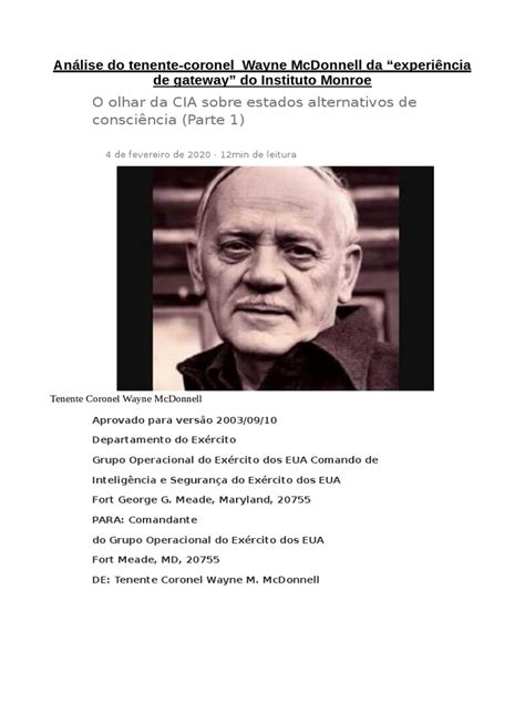 Análise Do Tenente Coronel Wayne Mcdonnell Da Experiência De Gateway