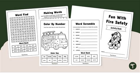 Fire Safety Printables Activity Book Grades 1 2 Teach Starter