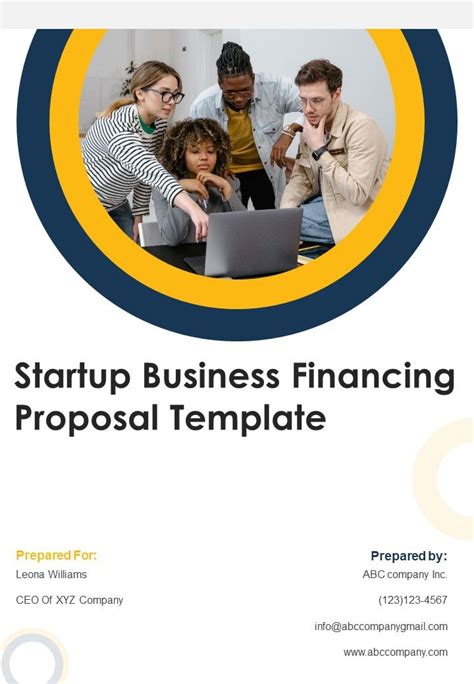 Startup Business Financing Proposal Template Example Document Report