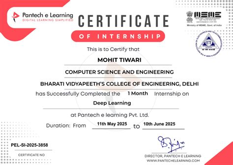 Pdf Certificate Of Internship Issued By Pantech Elearning Pvt Ltd In Association With Msme