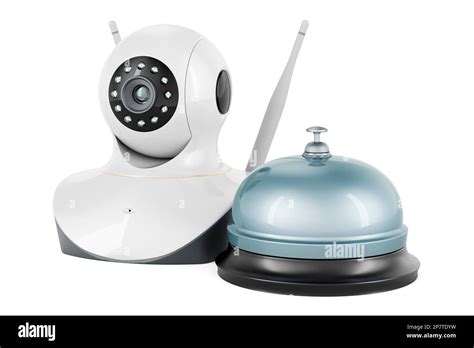 Reception Bell With Internet Protocol Camera 3d Rendering Isolated On
