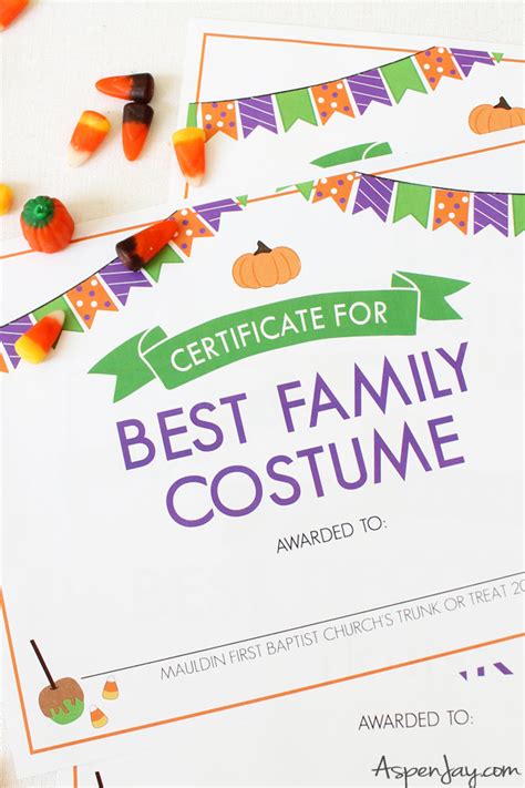 8 Printable Halloween Costume Awards Aspen Jay