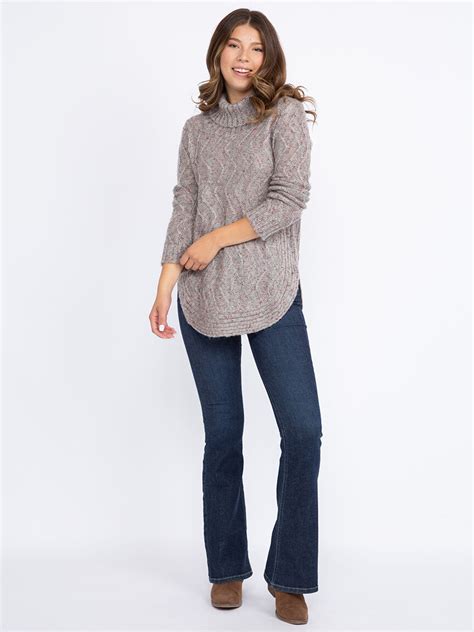 Womens Cowl Neck Tunic Sweater Warehouse One
