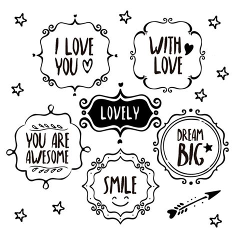 Insignias De Amor Ornamentales Vector Gratis