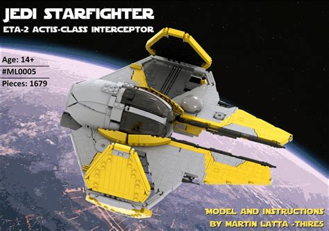 Lego Moc Ucs Eta 2 Actis Class Interceptor Yellow Version By Thire5 Rebrickable Build With