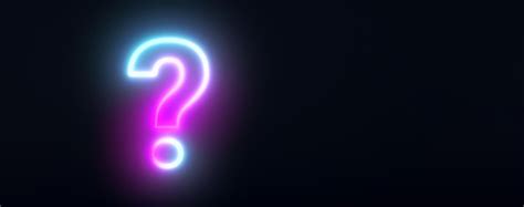Premium Photo Neon Question Mark Panoramic Layout