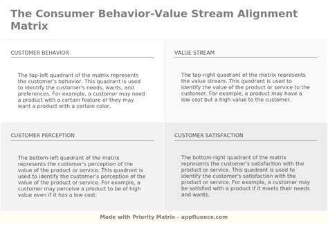 Consumer Behavior Value Stream Alignment Matrix [free Download]