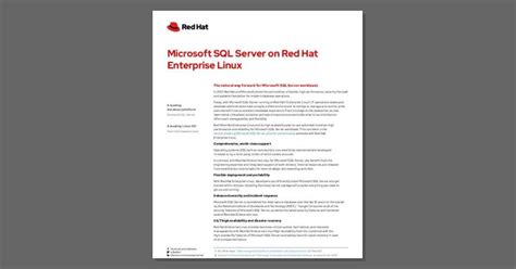Microsoft Sql Server On Red Hat Enterprise Linux Brytech Inc