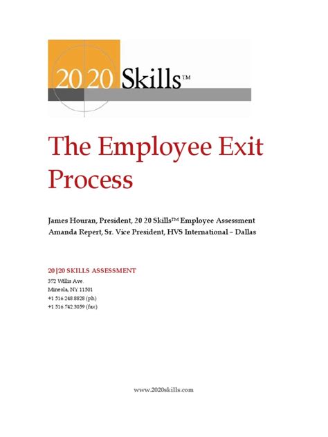 The Employee Exit Process Employment Educational Assessment