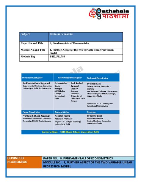 Further Aspect Of The Two Variable Linear Regression Model Business