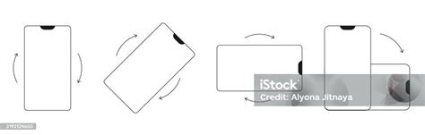 Rotate Mobile Phone Icon Rotation Symbol With Arrows Set Turn Device