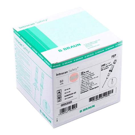 Each Introcan® Safety Iv Catheter 20g X 1 1 4 Straight Teflon Ace Southern