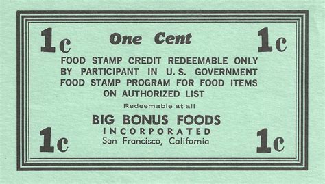 1 Cent Big Bonus Foods Incorporated San Francisco California