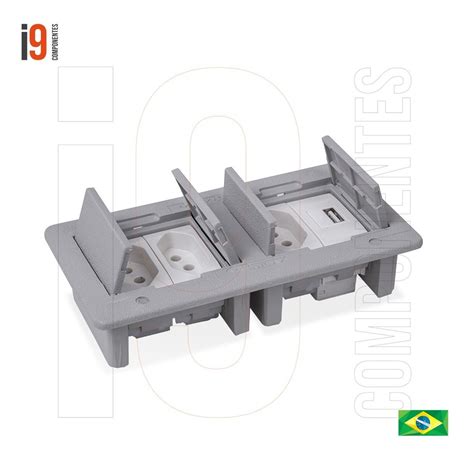 Caixa De Embutir Abs Facility 4 Blocos De Tomada Preto