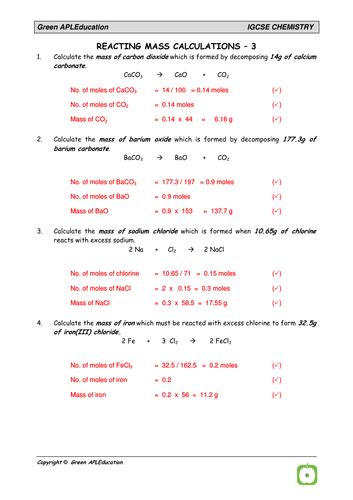 Igcse Chemistry Questions Package Teaching Resources