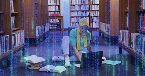 Animation Of Ai Text Brain And Data Over Biracial Female Student With
