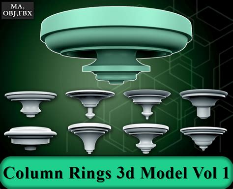 35 Column Rings 3d Model Vol 1 Flippednormals