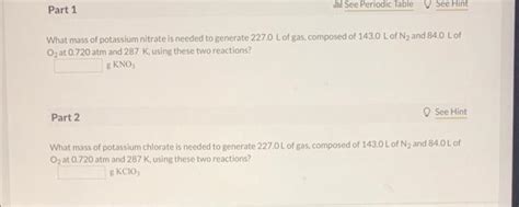 Solved What Mass Of Potassium Nitrate Is Needed To Generate