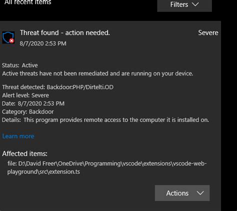 Security Windows Security Flags Memfsts File As A Threat · Issue 104049 · Microsoftvscode