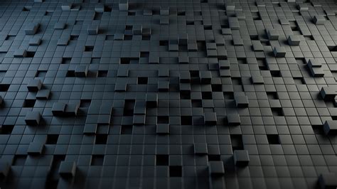 Black Digital Art Monochrome Render Cobblestone Wall Photography