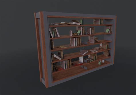 Bookshelf Bookcase Libary Asset Cgtrader