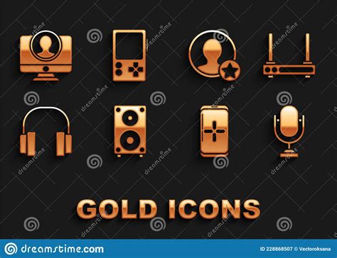 Set Stereo Speaker Router And Wi Fi Signal Microphone Smartphone Playing In Game Headphones