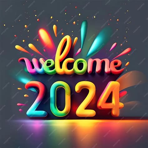 Premium Photo Welcome 2024 Colorful Text Effects For The Happy New Year