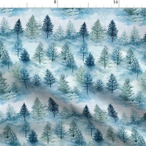 Winter Scene Fabric Etsy