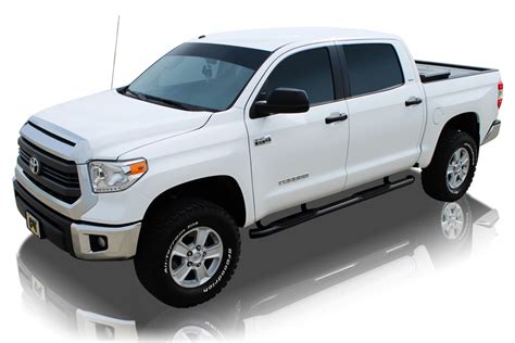 2007 2021 Toyota Tundra CrewMax 4 Oval Curved Black Nerf Bars 1504