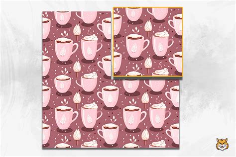Hot Cocoa Mug Seamless Pattern Graphic By Meowbackgrounds · Creative