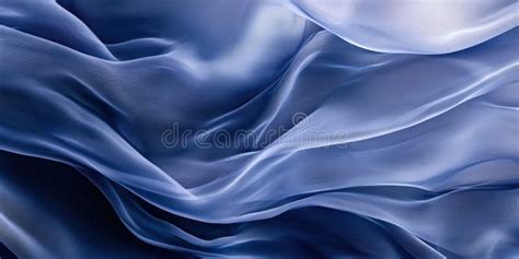 abstract blue silk fabric waves create fluid dynamic movement stock