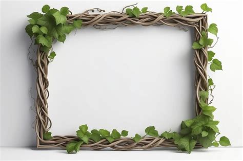 Premium Photo Twisted Vine Frame Mockup