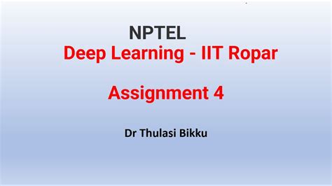Nptel Deep Learning Iit Ropar Week 4 Assignment 4 Youtube