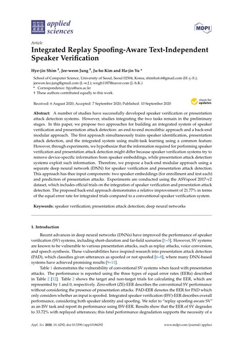 Pdf Integrated Replay Spoofing Aware Text Independent Speaker