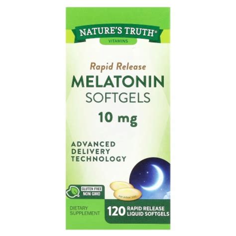 Natures Truth Melatonin Rapid Release 10 Mg 120 Rapid Release Liquid Softgels 120 Count