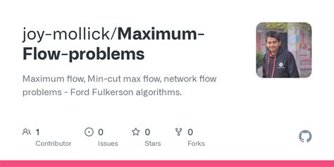 Github Joy Mollick Maximum Flow Problems Maximum Flow Min Cut Max Flow Network Flow