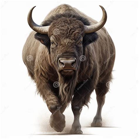 Photo Realistic Bison Running In Field High Quality 2d Illustration Photo Realistic Bison Running In Field High Quality 2d Illustration