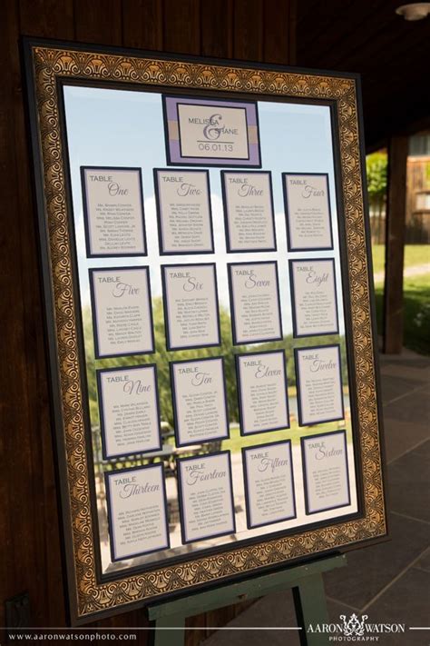 Elegant Seating Chart Idea Layered Table Assignments Attached To A Mirror Weddi