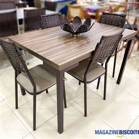Conjunto mesa Inovare X Aço Nobre Magazine Biscoito