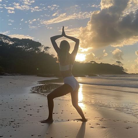 Free Beach Yoga Silhouette Image Sunset Beach Yoga Download At