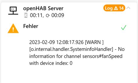 Systeminfo Version 3 4 1 Produces Warnings For Channel Sensors