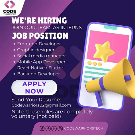 We Are Hiring Join Our Team As Interns Into Any Of These Roles 📍 Frontend Developer 📍