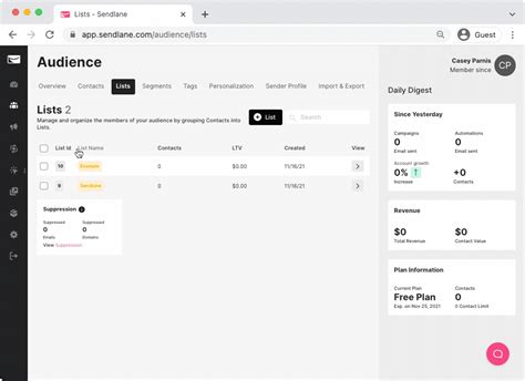 How To Create And Manage Lists Sendlane Knowledge Base