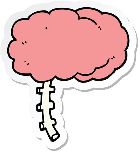 Sticker Of A Cartoon Brain 44923924 Png