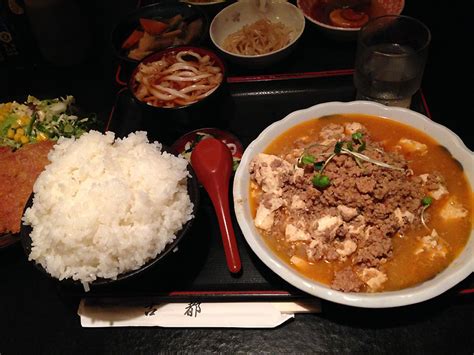2014528 入間市・古都23 週替りサービス品「麻婆豆腐とハムカツの定食」 ダー岩井のツーリング写真館へようこそ