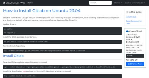 Crowncloud Wiki How To Install Gitlab On Ubuntu 23 04