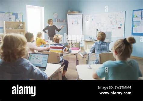 Elementary School Physics Teacher Uses Interactive Digital Whiteboard