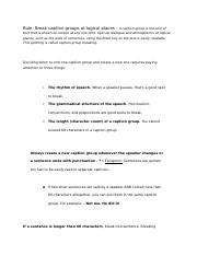 REV Captioning Guide Rule Break Caption Groups At Logical Places A Caption Group Is The